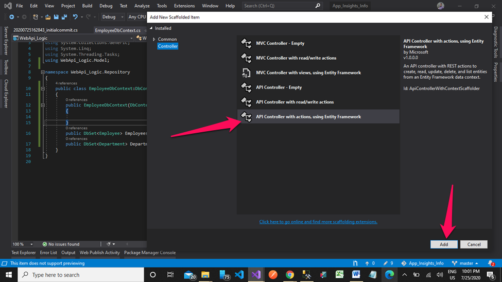 Application Insights In Mvc Core And Web Api Core 5017