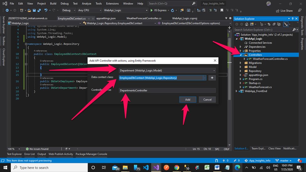 Application Insights In Mvc Core And Web Api Core