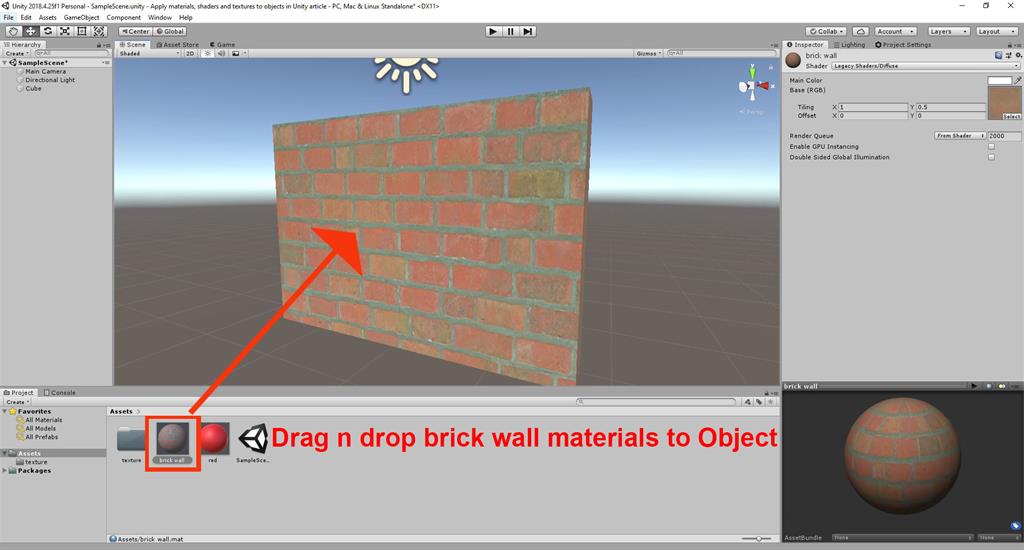 Apply Materials, Shaders And Textures To Objects In Unity