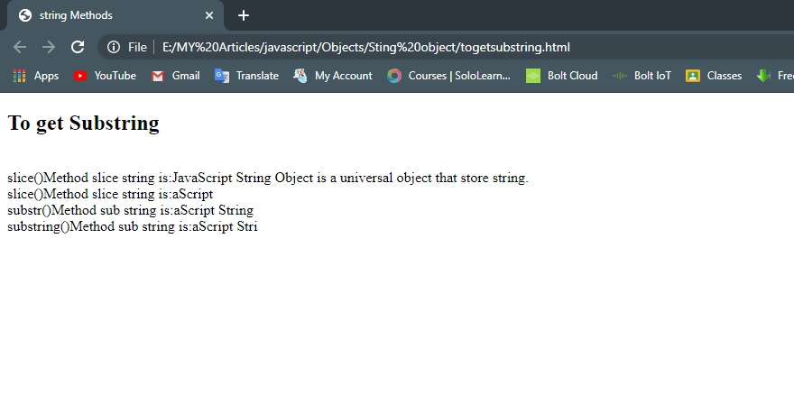 String Objects in JavaScript
