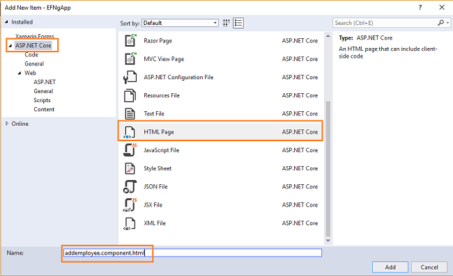 ASP.NET Core - CRUD Using Angular 5 And Entity Framework Core