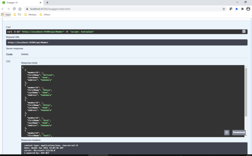 ASP.NET Core 5.0 Web API