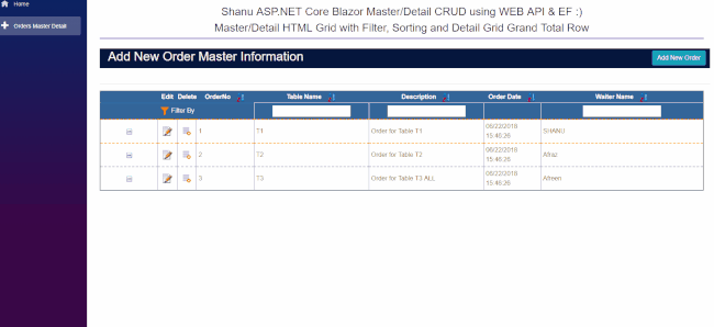 ASP.NET Core Blazor Master/Detail CRUD With Filtering And Sorting Using ... ASP.NET Core Blazor Master/Detail CRUD With Filtering And Sorting Using ...