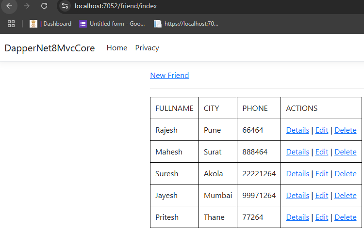 Aspnet Core Crud Using Dapper Net 8 Using Sql Server