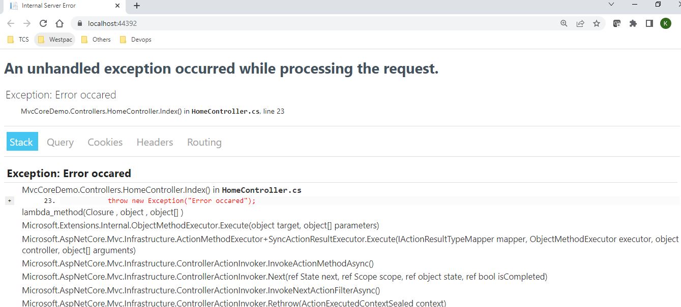 ASP.NET Core – Exception Handling