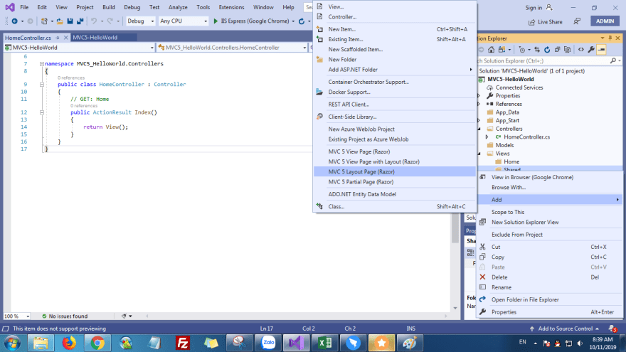 ASP.NET MVC 5 Hello World ASP.NET MVC 5 Hello World
