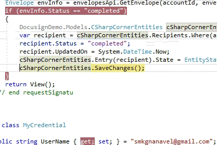 ASP.NET MVC 5 - DocuSign - Sign On A Document And Track Envelopes
