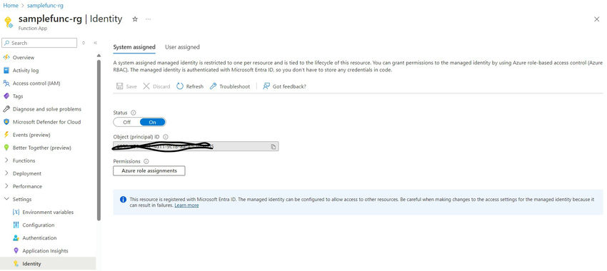 Assign System Managed Identity to Azure Function Apps with PowerShell