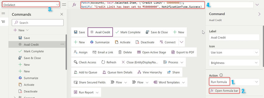 Working with Modern Command Bar Designer in PowerApps