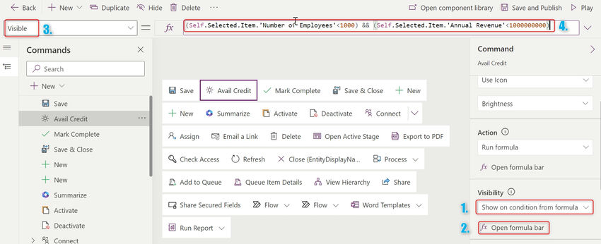 Working with Modern Command Bar Designer in PowerApps
