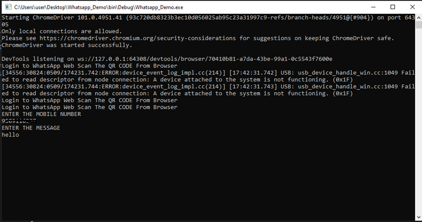 Automation Whatsapp With Selenium C#