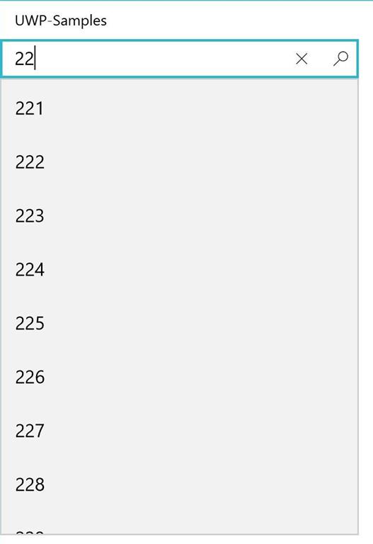 AutoSuggestBox In UWP