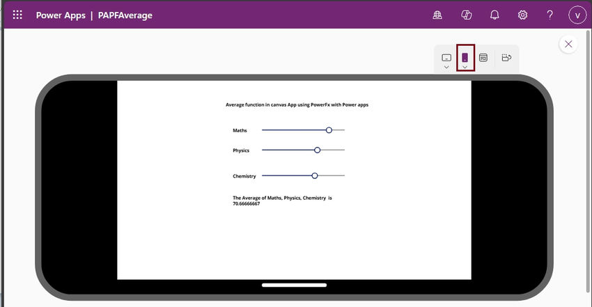 Average Function in Canvas App using PowerFx with Power Apps