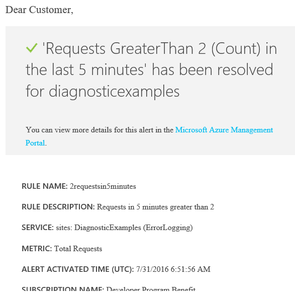 Azure App Service - Configure Error Alert Rules