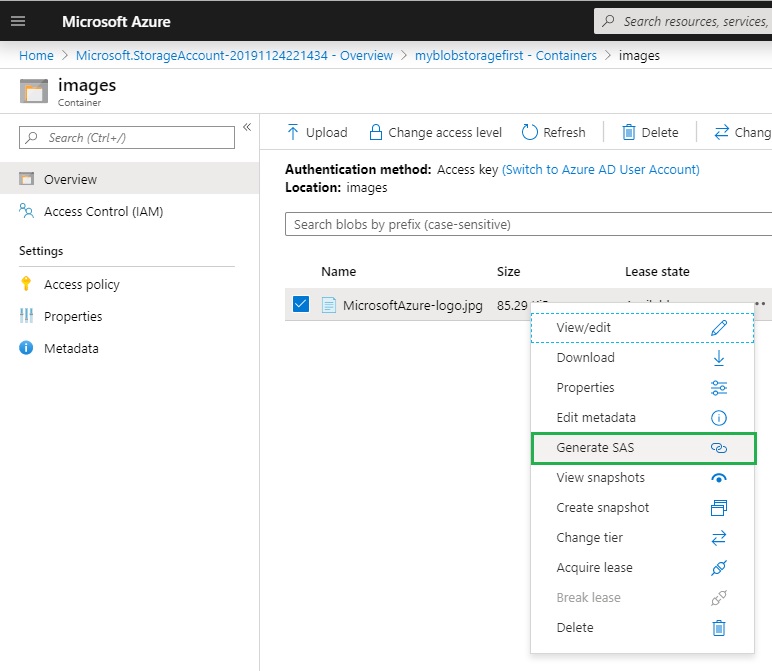 Azure Blob Storage With Security Using Net 0478
