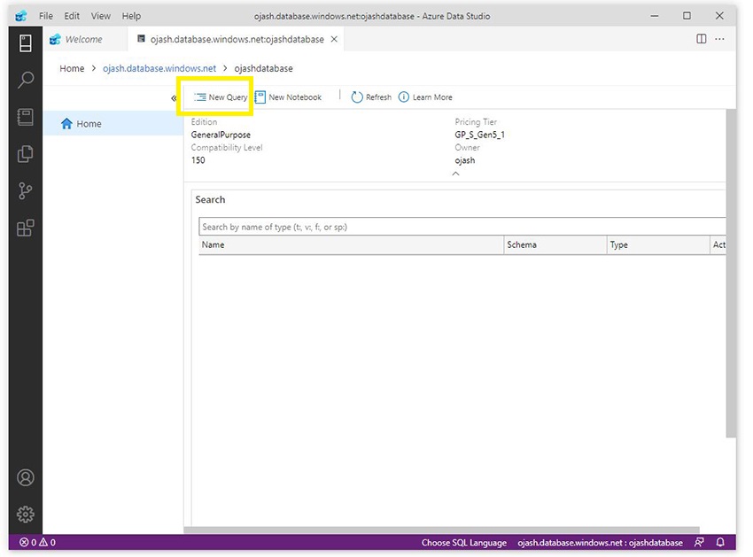 Azure Data Studio - Create, Query And Delete In Azure SQL Database