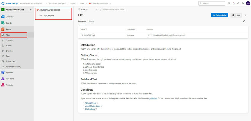Azure DevOps: Create Organization, Project, Commit .NET Solution