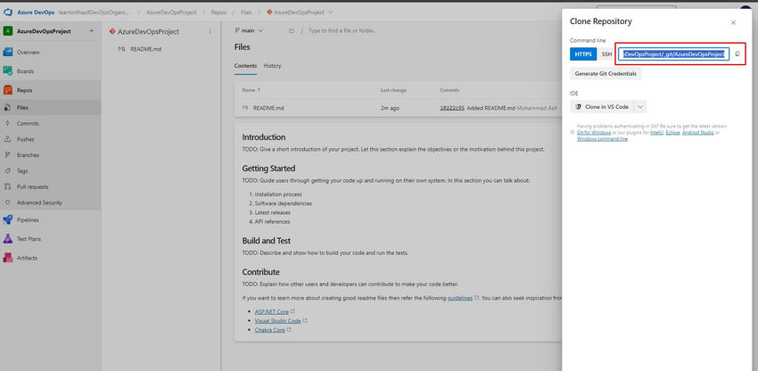 Azure DevOps: Create Organization, Project, Commit .NET Solution