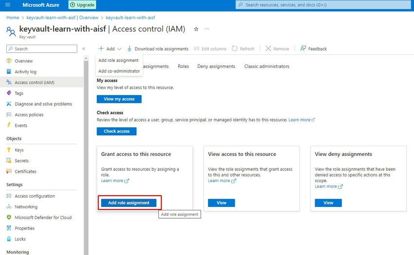 Azure Key Vault Creation, RBAC Setup, User Addition, Secret Management
