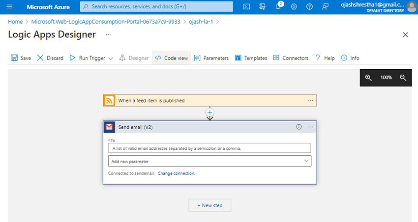 Azure Logic App - Automatically Send Email With RSS Feed Trigger