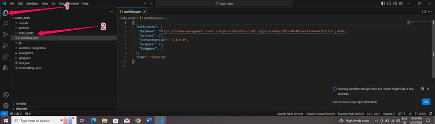 Azure Logic App Standard Development in Visual Studio Code