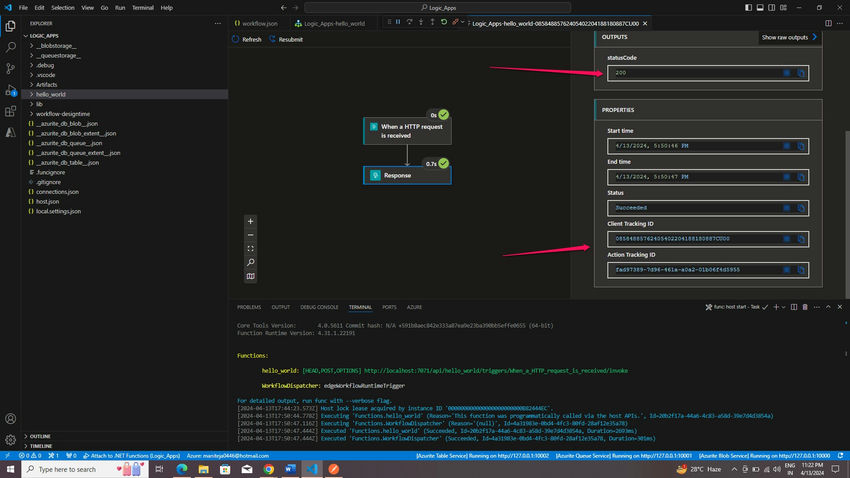 Azure Logic App Standard Development in Visual Studio Code