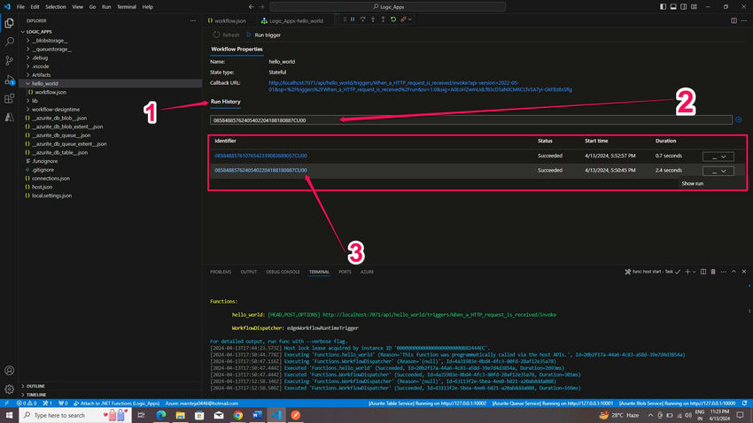 Azure Logic App Standard Development in Visual Studio Code