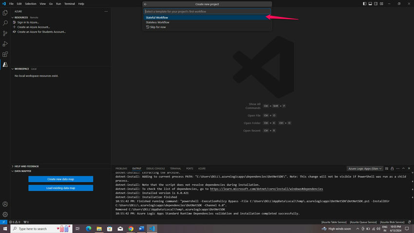 Azure Logic App Standard Development in Visual Studio Code