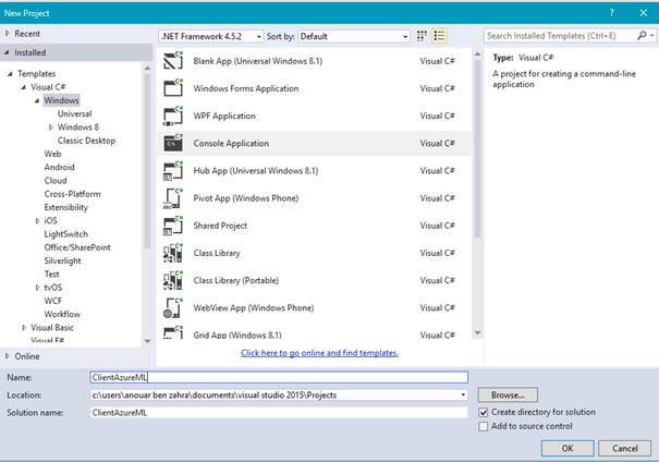 Azure Machine Learning Client And Server Applications