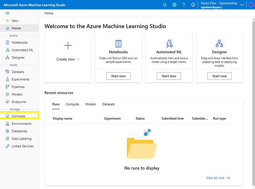 Azure Machine Learning - Create Compute Instance And Compute Cluster
