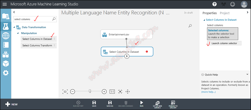 Azure Machine Learning Studio - Multiple Language Named Entity Recognition (NER) Text Analysis