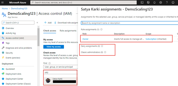 Azure RBAC Role Based Access Control Demonstration With Azure App Service
