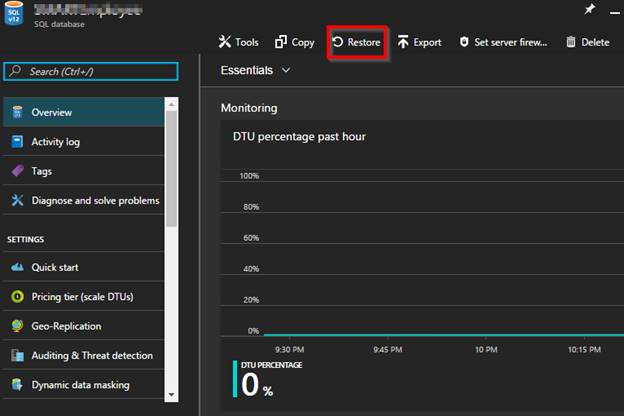 Azure Sql Database Restore Db From Long Term Retention Backup