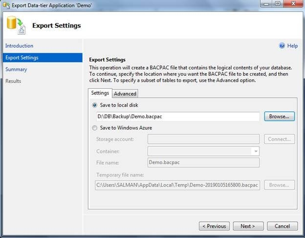 Backing Up And Restoring Database Without Using Bak File