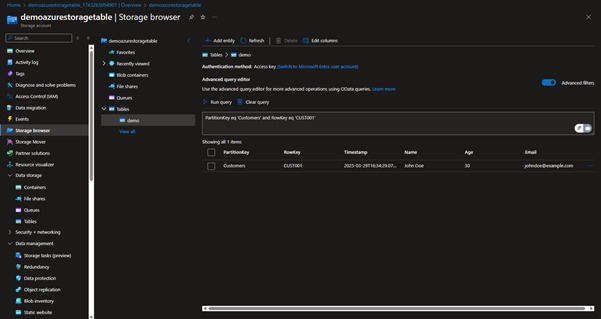 Best Practices for Azure Table Storage