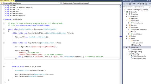 Bind Data In Webgrid Control Using Stored Procedure In Aspnet Mvc 40 And Sql Server