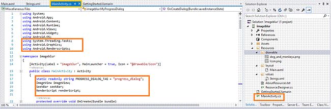 Blur An Image In Xamarin Android App Using Visual Studio 2015