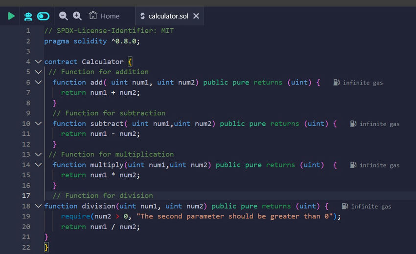 Build a Simple Calculator in Solidity