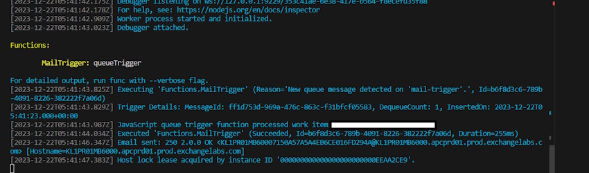 Building An Azure Queue Trigger Function For Sending Emails With Nodemailer