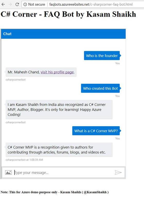 Building Intelligent C# Corner FAQ Bot Using QnA Maker And Azure Bot Service