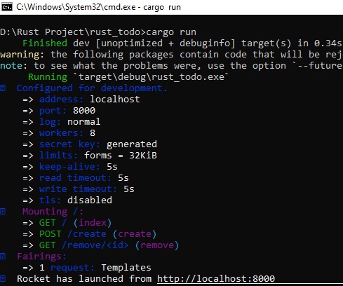 Building To Do Application Using Rust