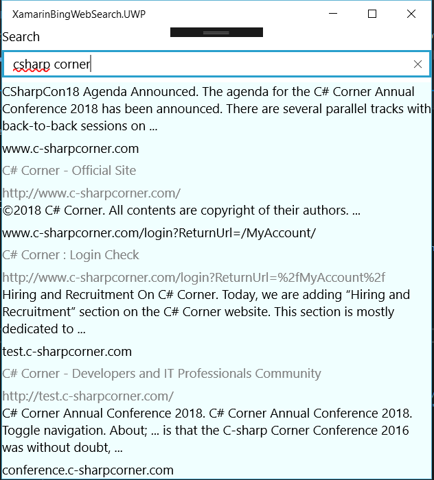 Building Xamarin Mobile Application With Bing Web Search Using Cognitive Services