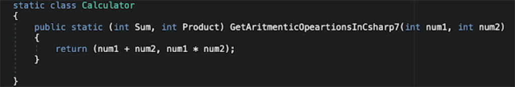 C# 7 Tuple Improvement