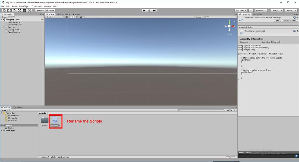 C# Using Dropdown Menu To Change Background Color With Switch Statement