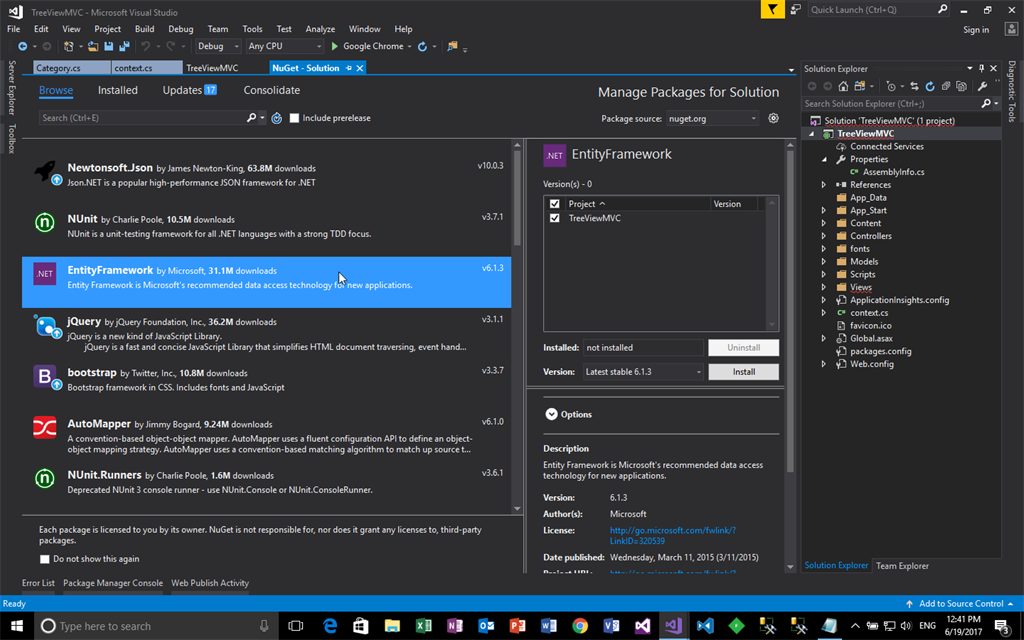 Creating TreeView For MVC 5