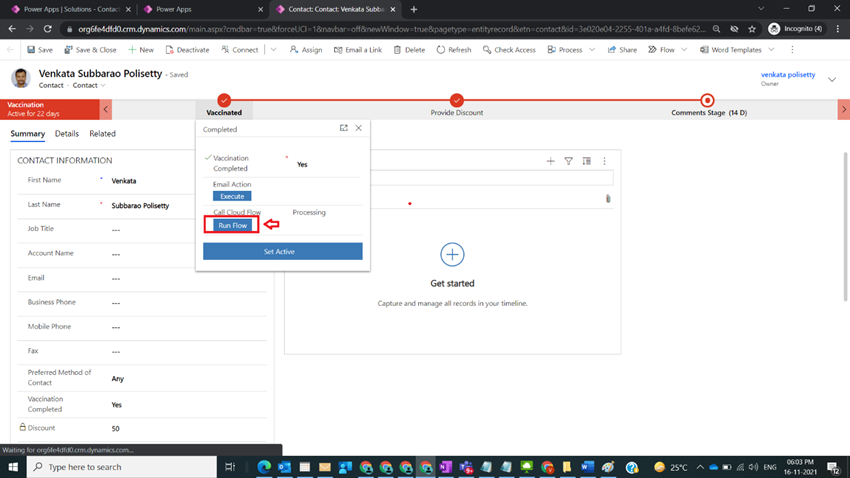 Call Power Automate Flow From BPF In Dynamics CRM