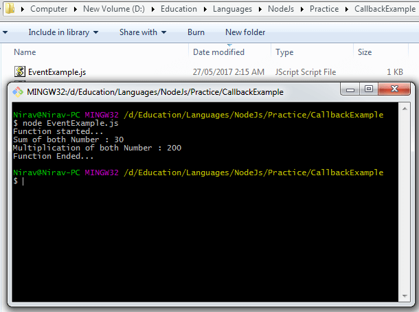 Callback Concept And Events In Node.js