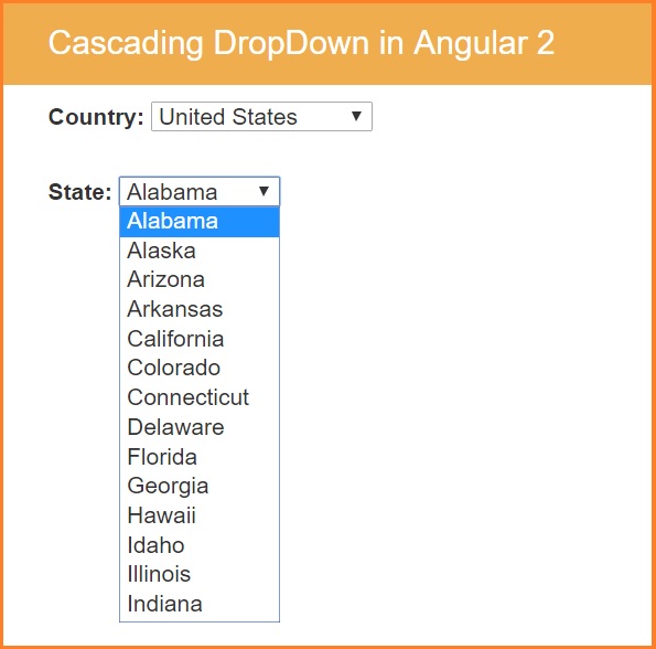 Cascading DropDown In Angular 2