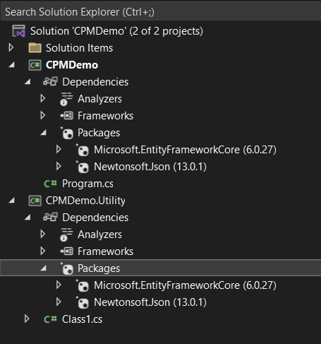 Central Package Management (CPM) in .NET Core