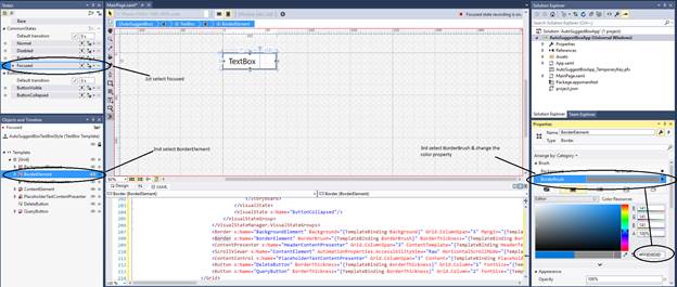 Change Border Color Of AutoSuggestBox On Focus In UWP App Change Border Color Of AutoSuggestBox On Focus In UWP App
